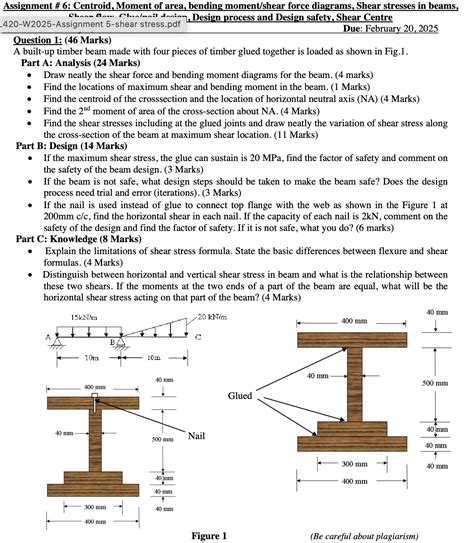 Solved Assignment 6 Centroid Moment Of Area Bending