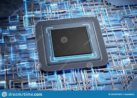 Circuit Board Processor Chip Running Artificial Intelligence Neural Network And Cloud Computing