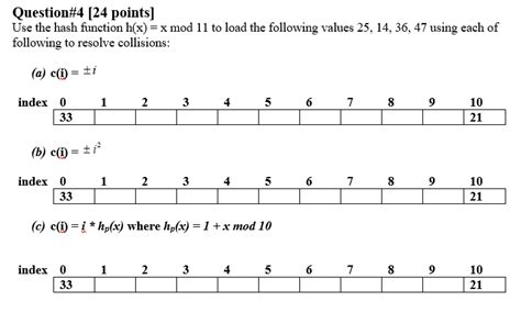 solved question 4 [24 points] use the hash function h x x