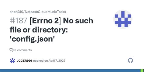Errno 2 No Such File Or Directory Configjson · Issue 187