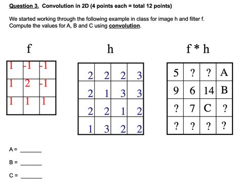 Solved Question 3 ﻿convolution In 2d 4 ﻿points Each