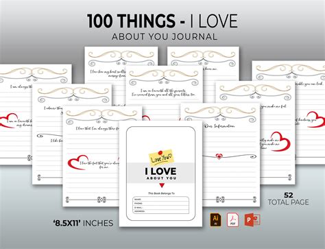 52 Things I Love About You Template