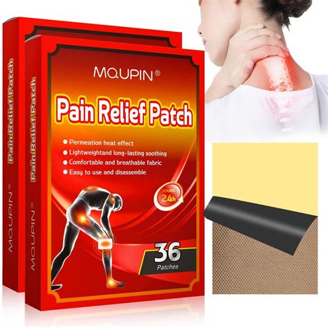 Mqupin 72 Patches Heat Pain Relief Plaster For Back Knee Joint Neck
