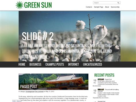 GreenSun Free WordPress Theme
