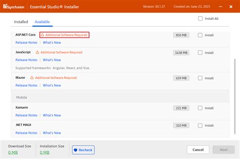 Installing Syncfusion Essential Studio Web Installer Syncfusion