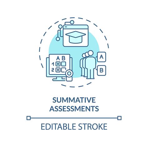 2d Editable Blue Icon Summative Assessments Concept Monochromatic Isolated Vector Mooc Thin