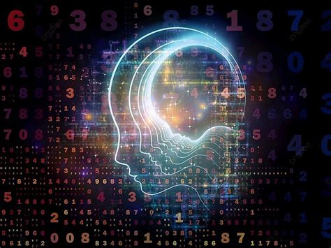 일반 인공 지능과 현대 기술의 주제에 대한 인간의 머리 실루엣과 숫자 격자의 마음 시리즈 배경의 출현 사진 및 무료 다운로드를위한 그림 Pngtree