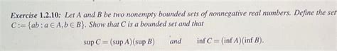 Solved Let A And B Be Two Nonempty Bounded Sets Of Chegg Com