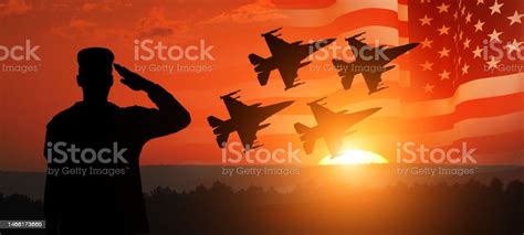 항공기 전투기 제트 비행기의 그룹입니다 미국 국기입니다 공군의 날 3d 그림 낮에 대한 스톡 사진 및 기타 이미지 낮 Armed Forces Day 공군 Istock