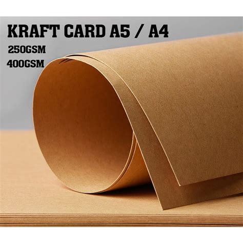 A5 Sise A4 Size 250gsm 400gsm Paper Kraft Paper Kertas Kraft Hand Made Diy Brown Kraft Paper