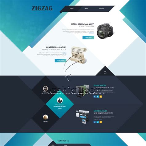 zigzag free html5 and css template flashiat