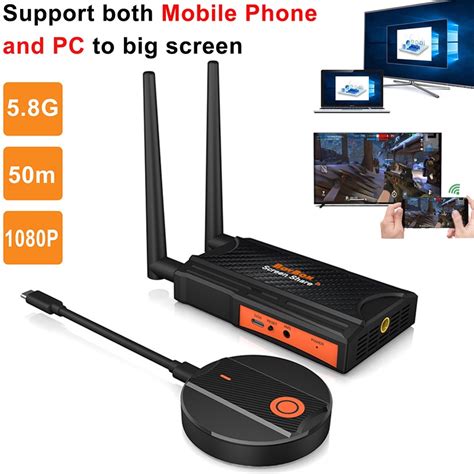 50m Wireless Wifi Transmitter And Receiver Type C HDMI Extender Display Adapter Video Converter