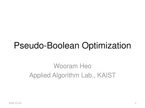 pseudo boolean optimization ppt download