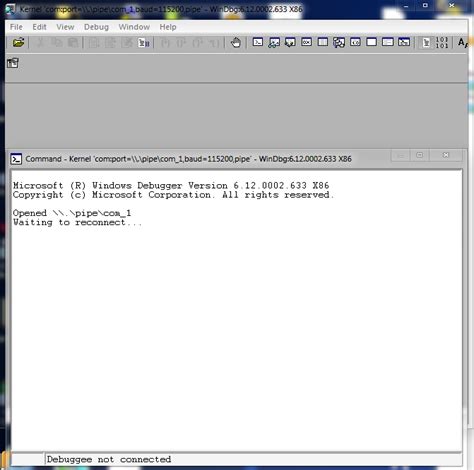 Debugging Windbg Isn T Connected To Target Pc Stack Overflow