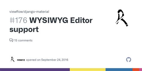 wysiwyg editor support · issue 176 · viewflow django material · github