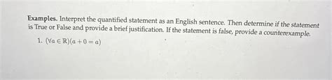 Solved Examples Interpret The Quantified Statement As An