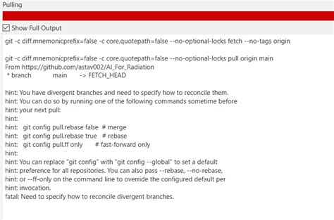 I Got This Error When I Tried To Pull Fatal Need