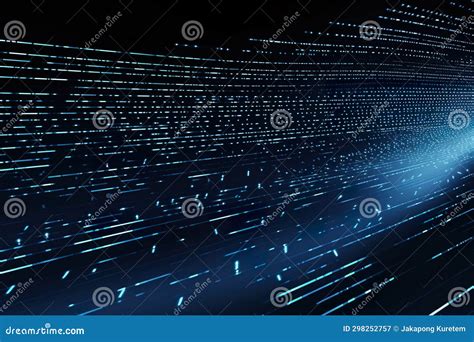 Data Binary Flow Rolling On Futuristic Technology Background Stock