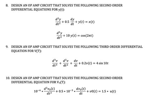 Solved 8 DESIGN AN OP CIRCUIT THAT SOLVES THE FOLLOWING Chegg Com