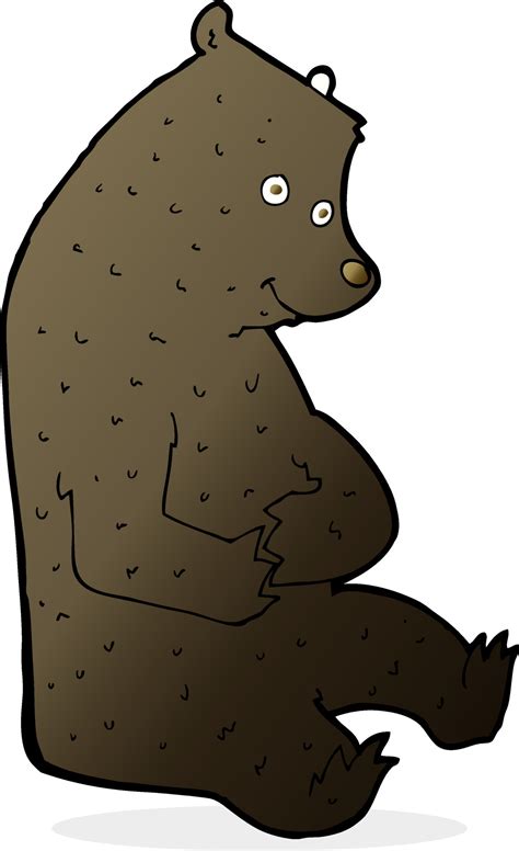 Cartoon Happy Black Bear 12261439 Vector Art At Vecteezy