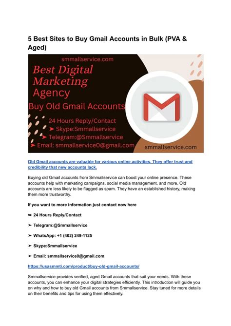 PPT 5 Best Sites To Buy Gmail Accounts In Bulk PVA Aged 2