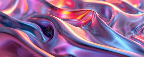 Abstract Iridescent Background Design 3d Render With A Flowing Wave Like Pattern The