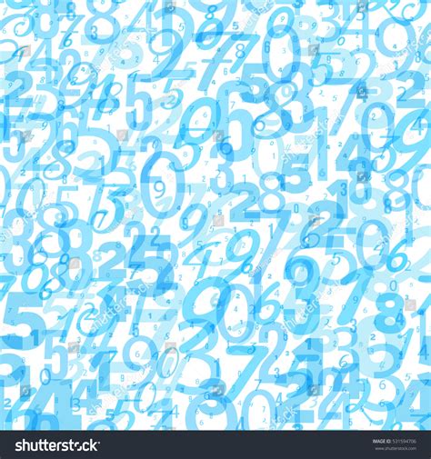 Mathematics Background Different Numbers Random Pattern Stock Vector