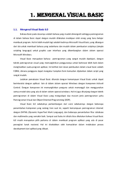 Pdf Mengenal Visual Basic 1 1 Mengenal Visual Basic 6 0