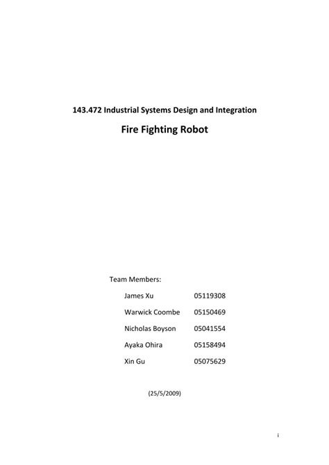 Pdf Fire Fighting Robot Retaw Research · Pdf Filethis Report Illustrates The Design And