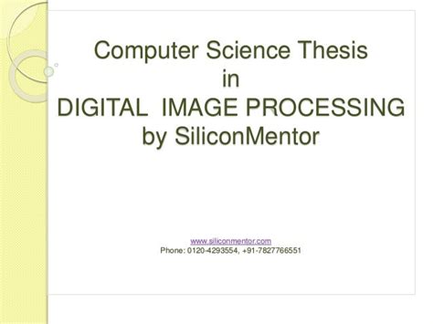 computer science thesis in digital image processing