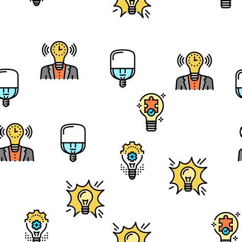 Bulb Electrical Energy Accessory Vector Seamless Pattern 9991826 Vector