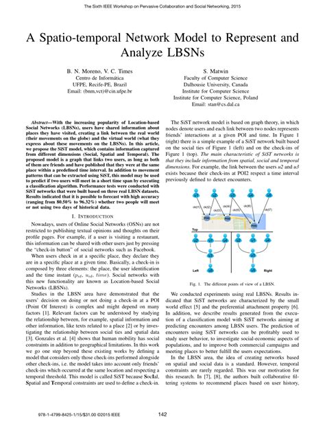 Pdf A Spatio Temporal Network Model To Represent And Analyze Lbsns