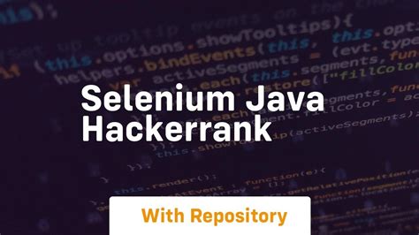 selenium java hackerrank youtube