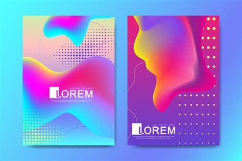 추상유체 모양 페인트 스플래시 잉크 방울이 있는 트렌디한 생생한 그라데이션 색상의 벡터 디자인 템플릿 미래 포스터 배너 브로셔 전단지 및 커버 디자인 추상 유체 3d 모양