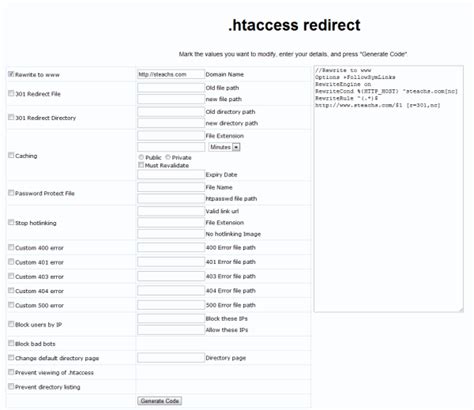 Htaccess語法線上產生器《htaccess Redirect》包含常用轉址、防盜連設置等語法 就是教不落 給你最豐富的 3c