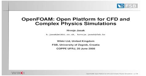 Pdf Openfoam Open Platform For Cfd And Complex Physics Powerlabfsbhrpedkturboopenfoam