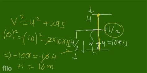 A Body Thrown Vertically Upwards With Initial Velocity U Reaches Maxi