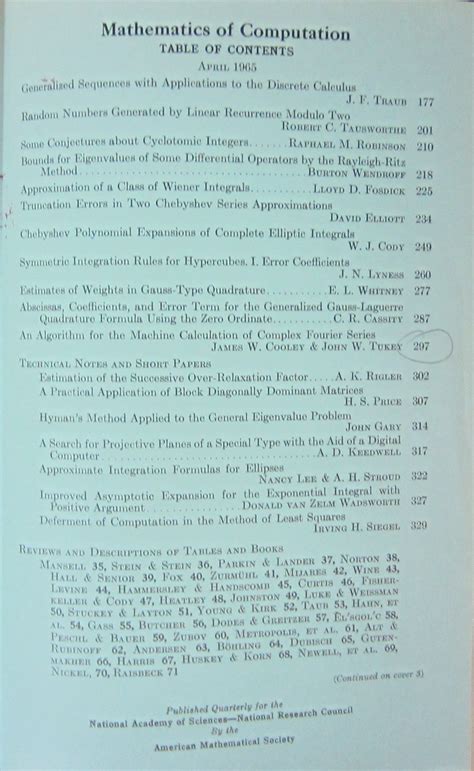 An Algorithm For The Machine Calculation Of Complex Fourier Series