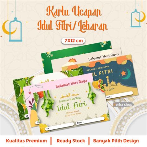 20 Pcs Kartu Ucapan Greeting Card Lebaran Idul Fitri Lazada Indonesia