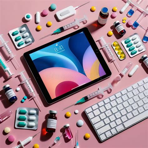 Digital Integration In Healthcare Modern Medical Workspace Stock Illustration Illustration Of