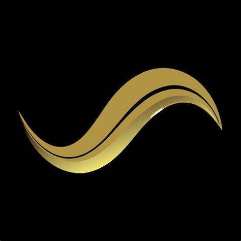 Vector Wave Lines Smooth Flowing Dynamic Gold Gradient Light Isolated On Black Background For