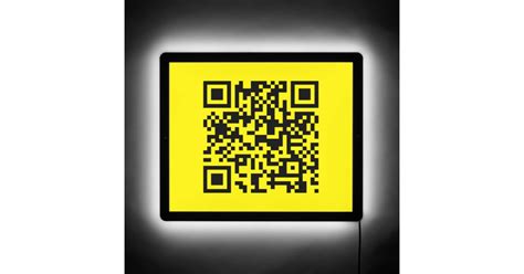 Modern Minimalist Black And Yellow Qr Code Cool Led Sign Zazzle