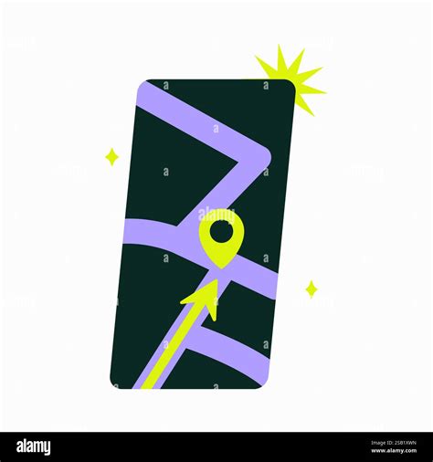 Navigation App With Route And Location Pin In Flat Vector Illustration Symbolizing Gps Tracking