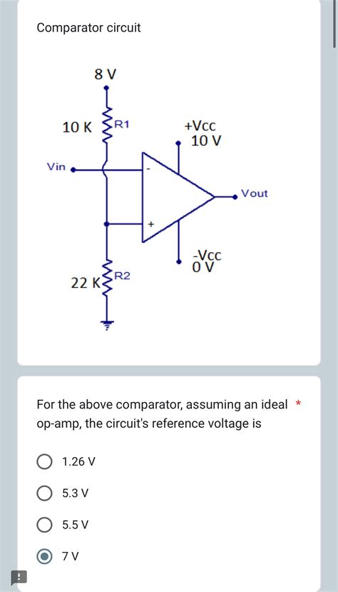 Solved Comparator Circuitfor The Above Comparator Assuming