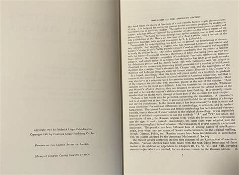 Theory Of Functions Of A Real Variable Volume 1 Hc 1955 1961 Ungar Leo Boron Edwin Hewitt