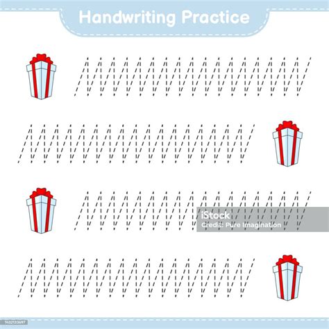 필기 연습 선물 상자의 추적 라인 교육 어린이 게임 인쇄 가능한 워크 시트 벡터 일러스트 레이 션 0명에 대한 스톡 벡터 아트 및 기타 이미지 Istock