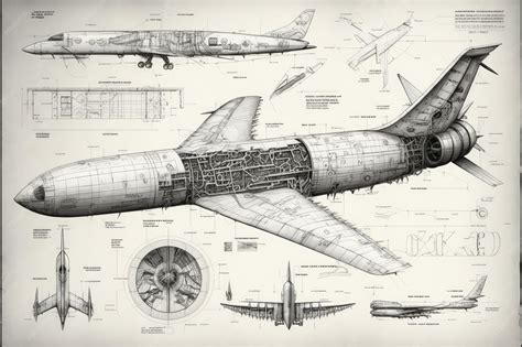 Premium Ai Image Aircraft Design Pencil Sketch Showing Detailed And Intricate Designs Layout