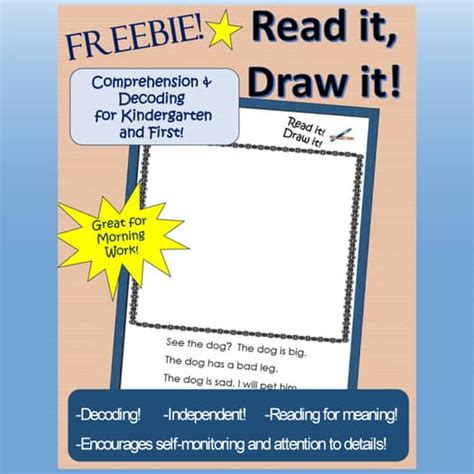 Read It Draw It Decoding And Comprehension Worksheet Freebie Tpt
