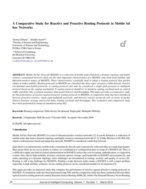 Pdf A Comparative Study For Reactive And Proactive Routing Protocols