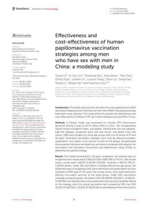 Pdf Effectiveness And Cost Effectiveness Of Human Papillomavirus Vaccination Strategies Among